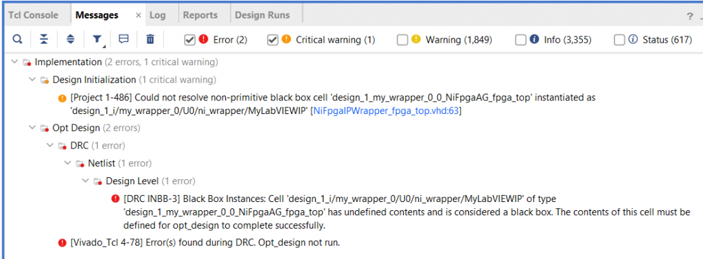 Dealing with the Vivado [DRC INBB-3]’ Black Box Instances’ issue – FPGA Now